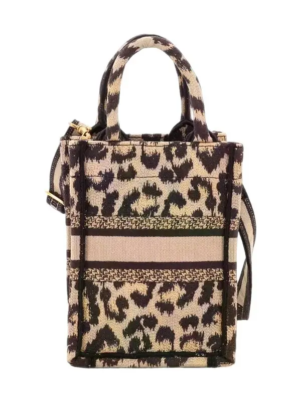 Dior Book Mizza Embroidered Canvas Vertical Tote Bag - Brown