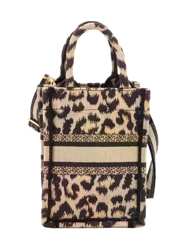 Dior Book Mizza Embroidered Canvas Vertical Tote Bag - Brown