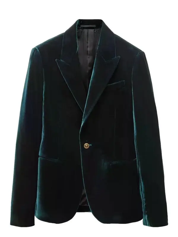 Versace Viscose Velvet Blazer - Green