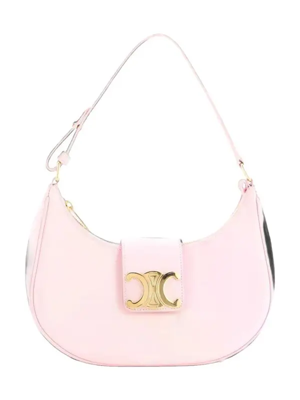 Celine Ava Triomphe Leather Shoulder Bag - Pink