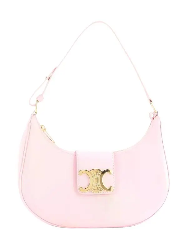 Celine Ava Triomphe Leather Shoulder Bag - Pink