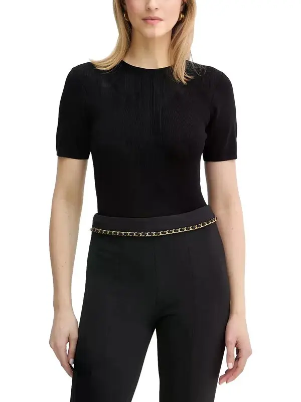 SILVIAN HEACH Open-back Short-sleeve Top - Black
