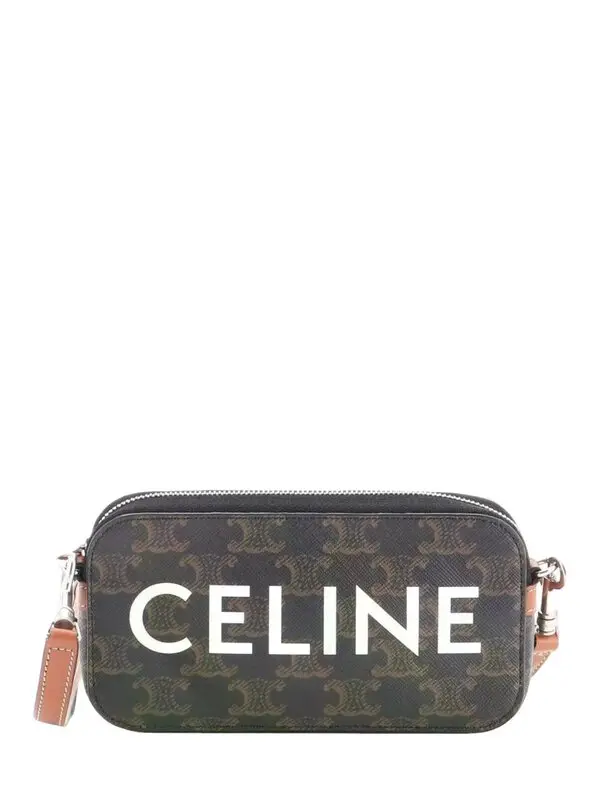 Celine Horizontal Pouch Crossbody Bag In Triomphe Coated Canvas - Brown