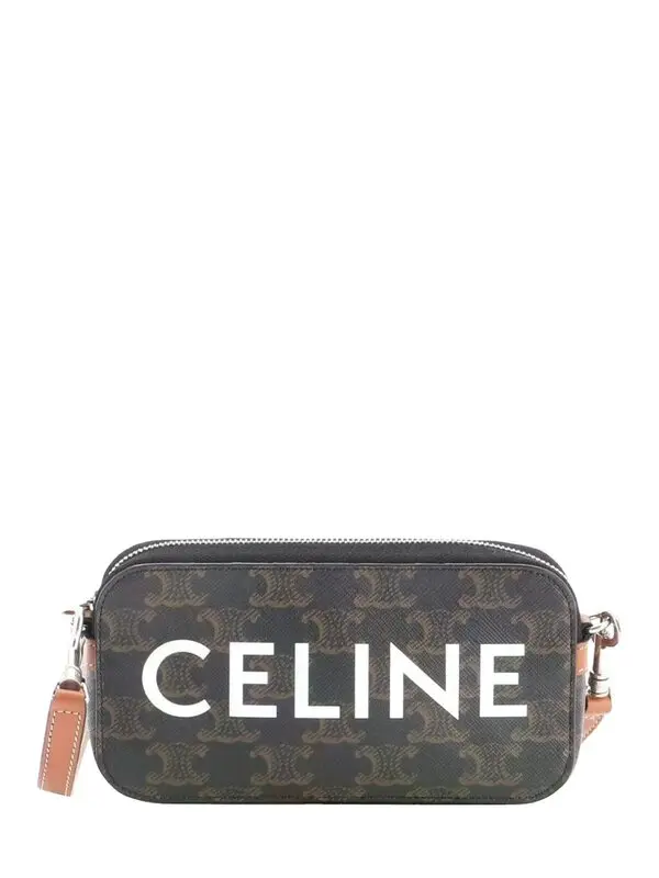 Celine Horizontal Pouch Crossbody Bag In Triomphe Coated Canvas - Brown