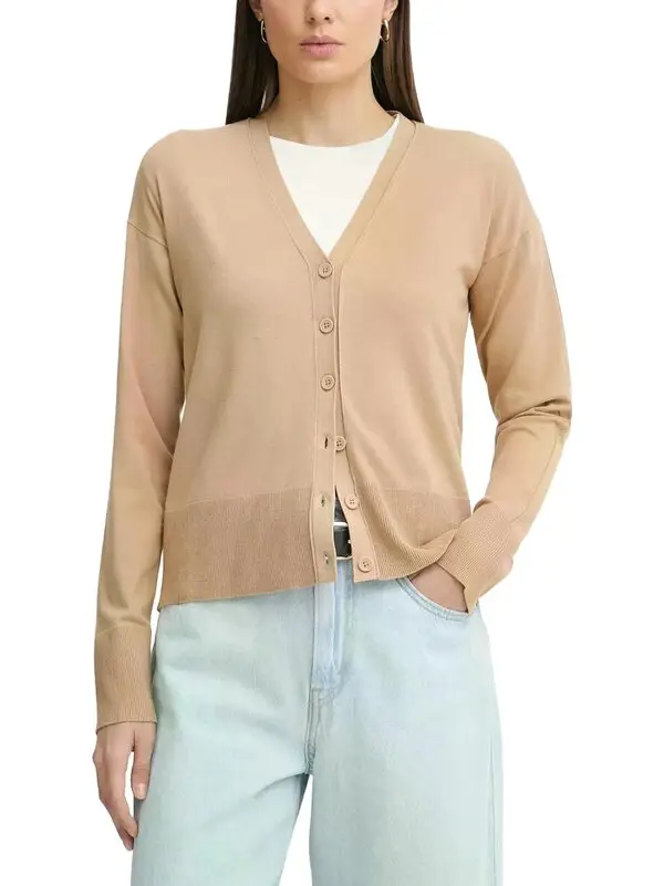 Sisley V-neck Cardigan - Brown