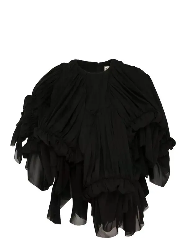 Comme Des Garçons Voluminous Ruched Blouse - Black