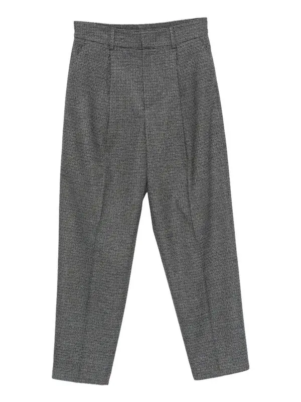 PT TORINO Houndstooth-pattern Pleated Tailored Trousers - Grey