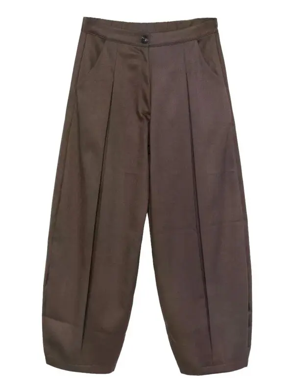 Source Unknown Mika Tuck Straight-leg Trousers - Brown