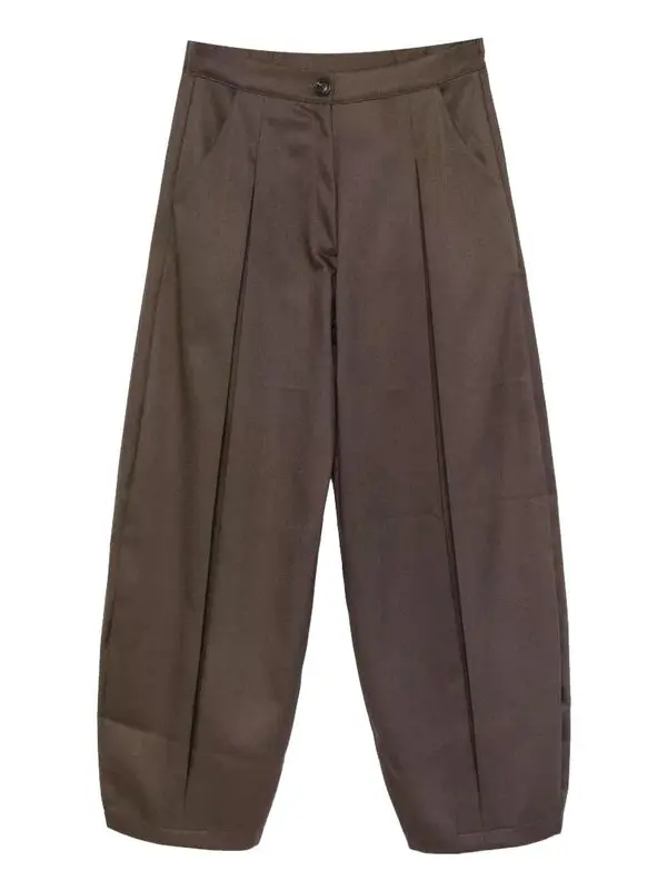 Source Unknown Mika Tuck Straight-leg Trousers - Brown