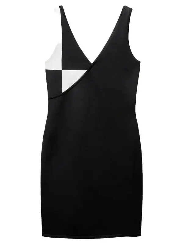 Versace Stretch Wool Knit Mini Dress - Black
