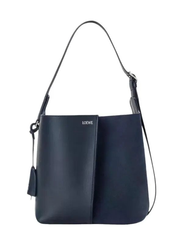 Loewe Medium Bilbao Bucket In Soft Calfskin And Suede - Blue