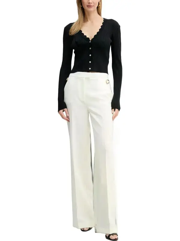 SILVIAN HEACH Scalloped Buttoned Cardigan - Black