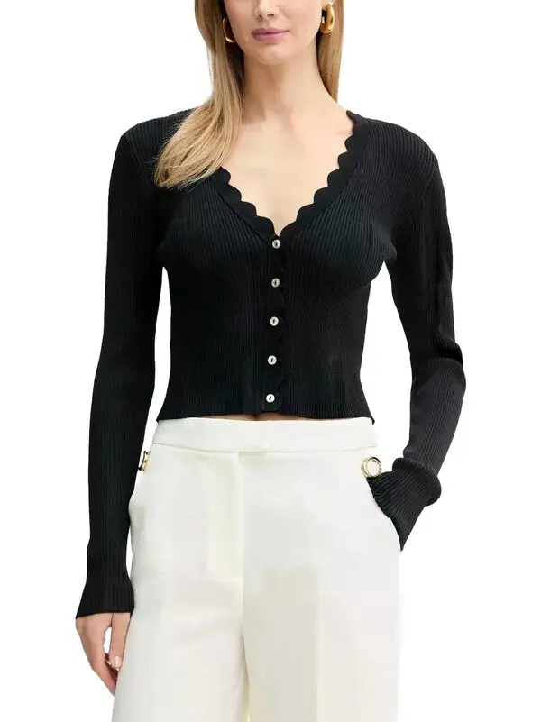 SILVIAN HEACH Scalloped Buttoned Cardigan - Black