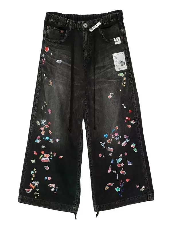 Mihara Yasuhiro Patch-embellished Jeans - Black