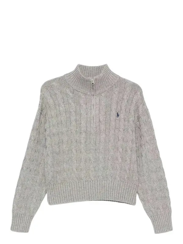 Polo Ralph Lauren Cable-knit Quarter-zip Sweater - Grey