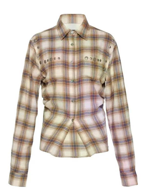 Andersson Bell Check Studded Shirt - Neutrals