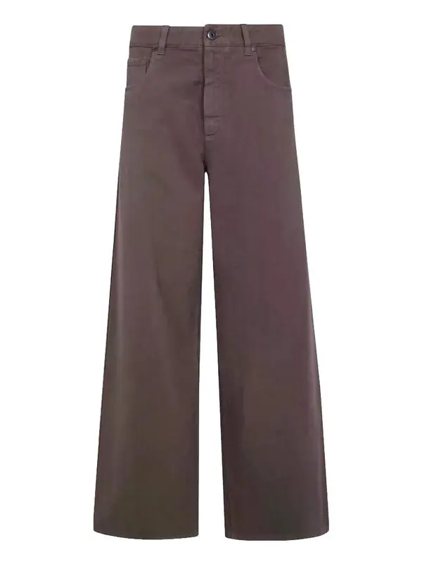 Brunello Cucinelli Wide-leg Silk Trousers - Brown