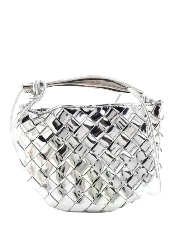 Bottega Veneta Sardine Top Handle Crossbody Bag - Silver