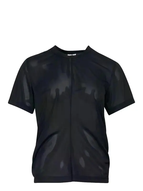 Noir Kei Ninomiya Sheer Ruched-back T-shirt - Black