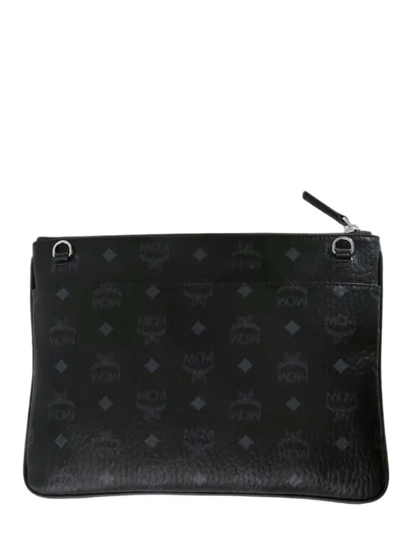Mcm Logo-print Pebbled Cross Body Bag - Black