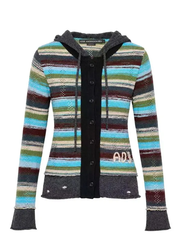 Andersson Bell Multi-stripe Layered Cardigan - Blue