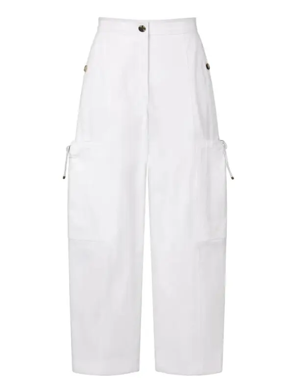 Max Mara Stretch Cotton Cargo Trousers - White