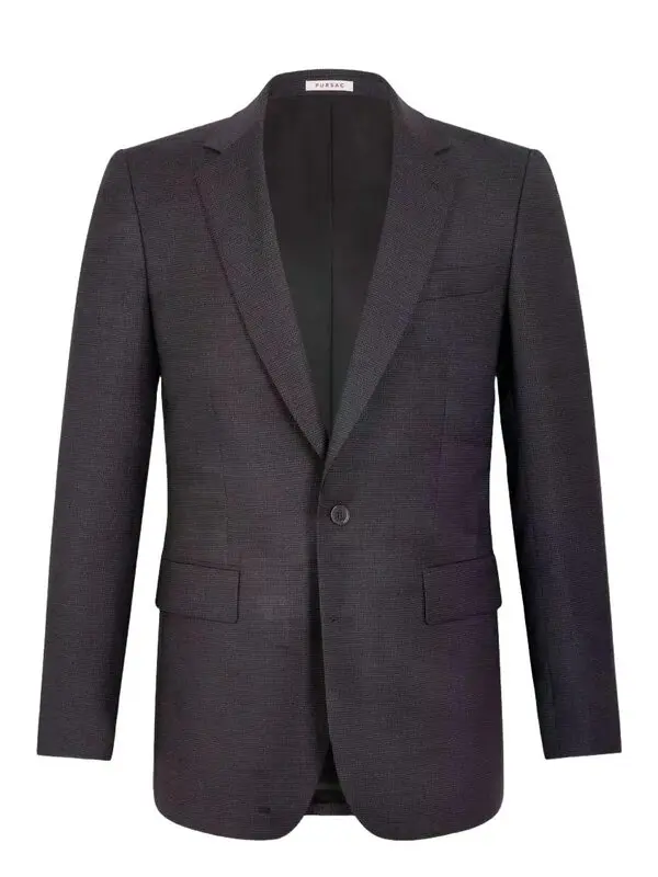 FURSAC Checked-pattern Wool Blazer - Grey