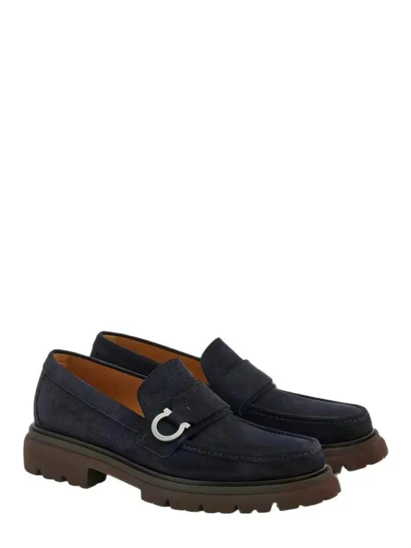 FERRAGAMO Gancini Ornament Loafers - Blue