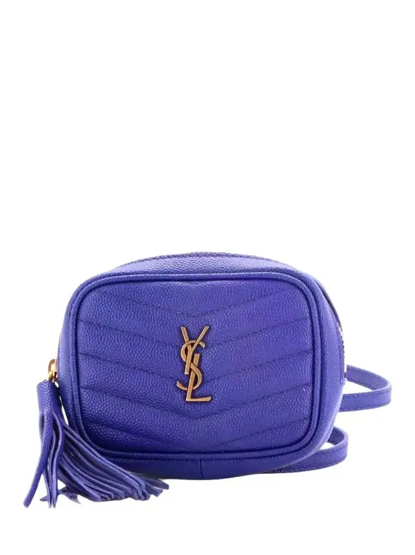 Saint Laurent Lou Camera Bag Matelasse Chevron Leather Baby Crossbody Bag - Blue