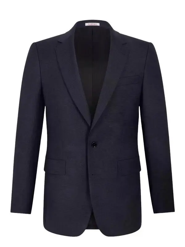 FURSAC Checked-pattern Wool Blazer - Blue