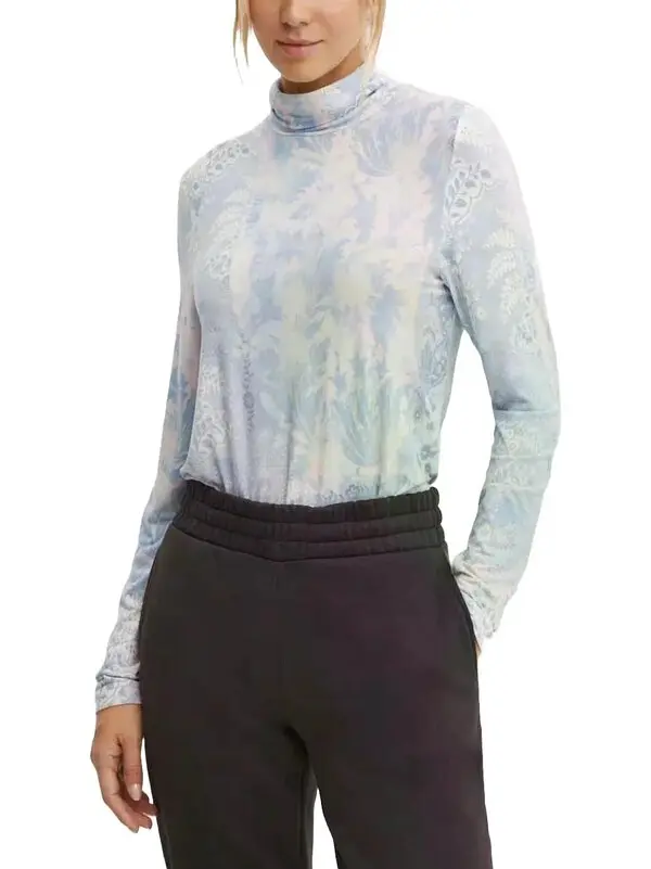 SPORTALM Paisley-print High-neck Top - Blue
