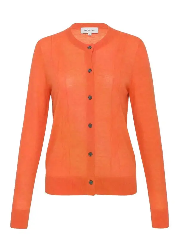 LEE MATHEWS Mila Cable-knit Cardigan - Orange