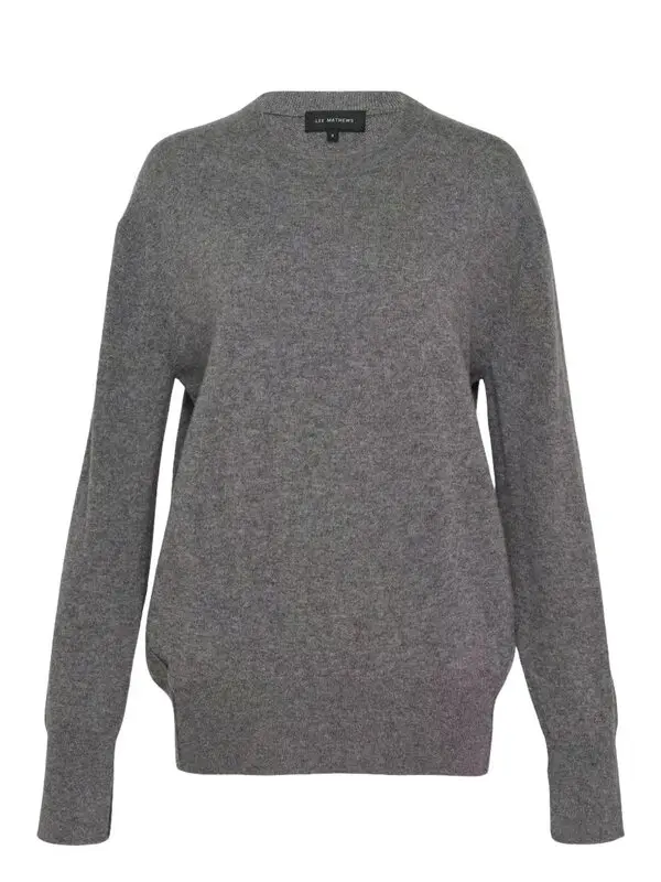 LEE MATHEWS Cashmere Crew-neck Long-sleeve Sweater - Grey