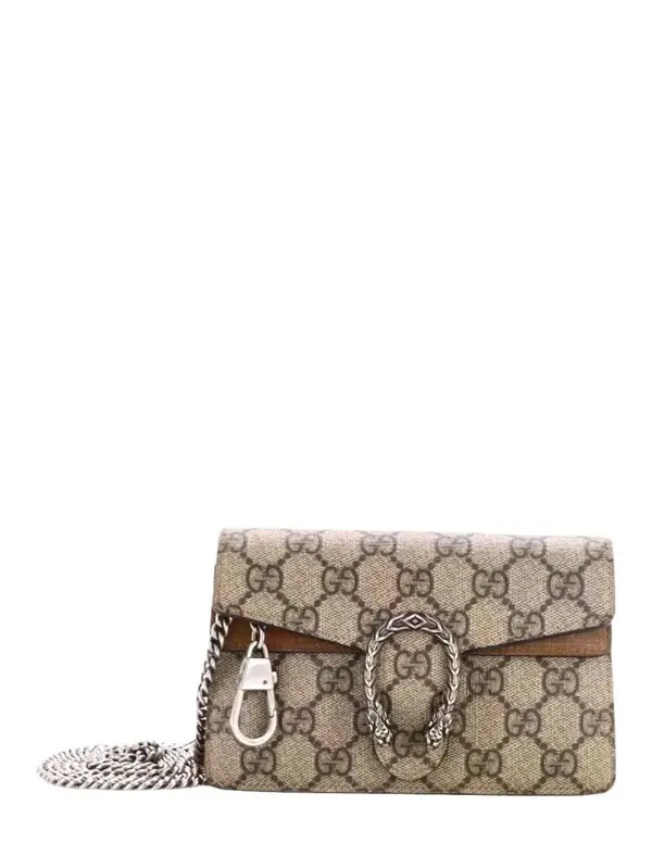 Gucci Dionysus Bag Gg Coated Canvas Super Mini Crossbody Bag - Brown