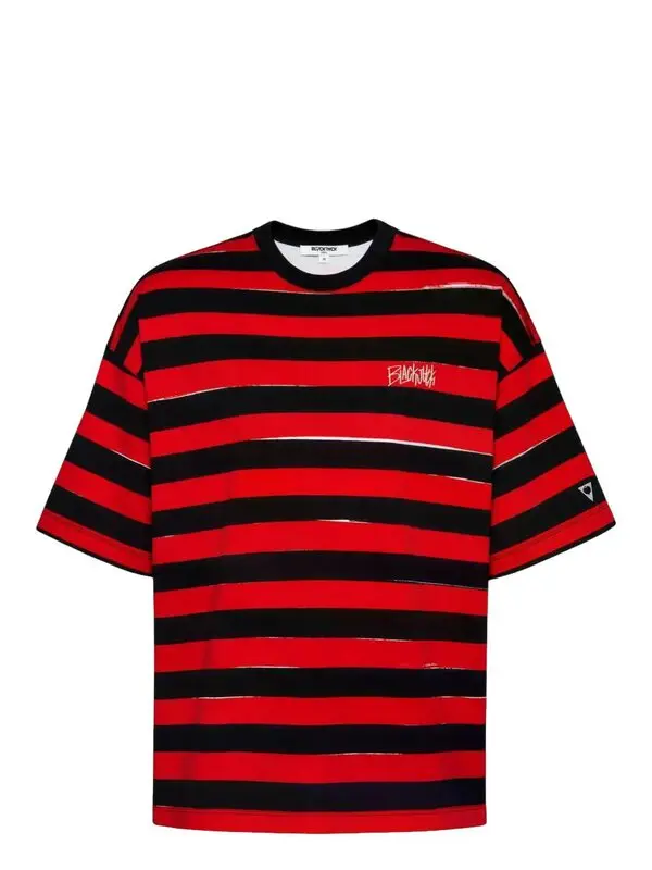 BLACKJACK Menace Stripe-print T-shirt - Red