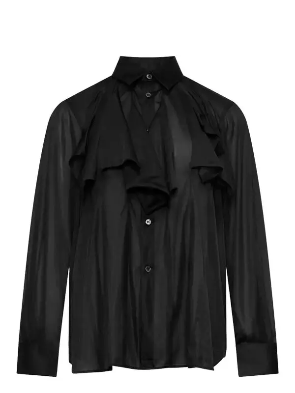 Comme Des Garçons Ruffled Sheer Shirt - Black