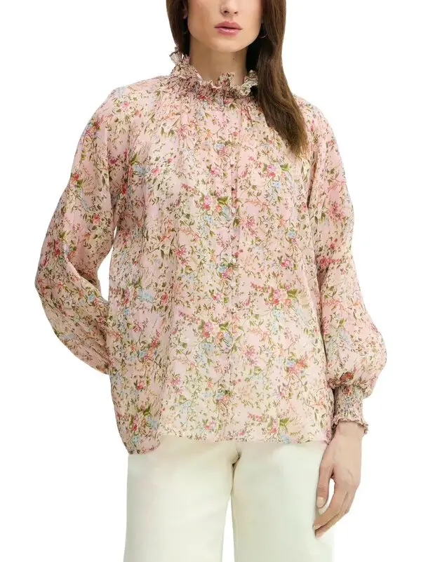 SILVIAN HEACH Sparta Floral-print Ruffled Shirt - Pink