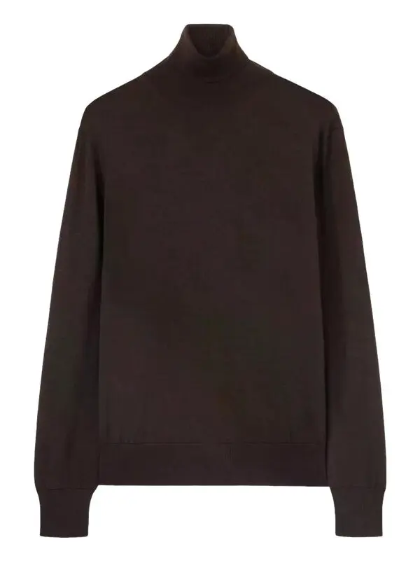 Agnona Ribbed-knit Turtleneck Sweater - Brown