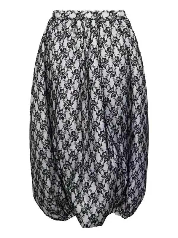 Comme Des Garçons Lace-overlay Parachute Trousers - Black