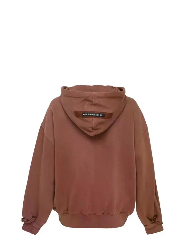 Andersson Bell Raw-cut Studded Hoodie - Brown
