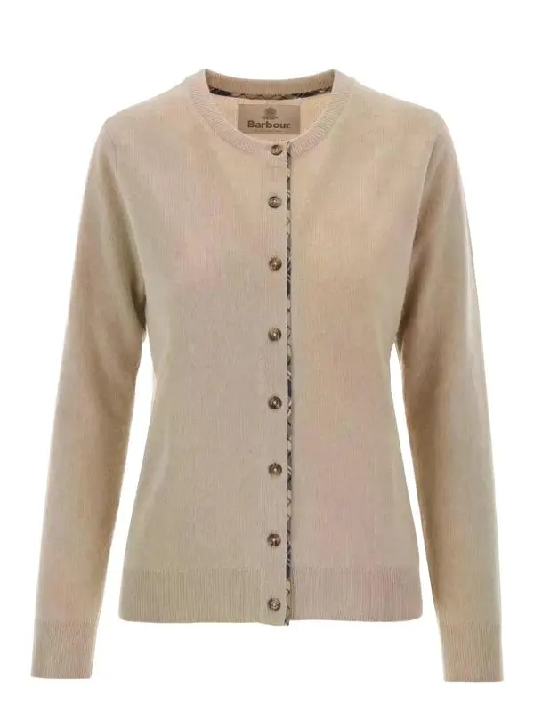 Barbour Tartan-trim Elbow-patch Cardigan - Neutrals