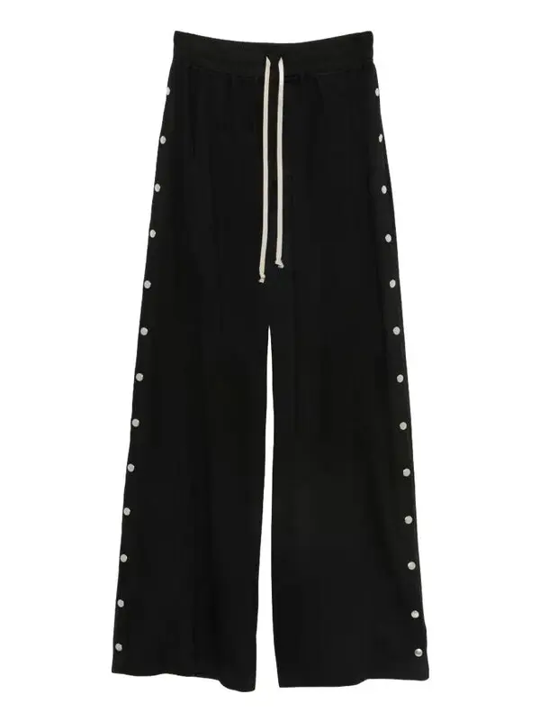 Rick Owens Pusher Side-snap-button Wide-leg Trousers - Black