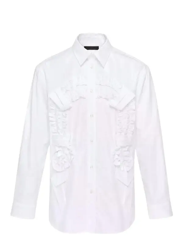 Simone Rocha Ruffle-trimmed Horseshoe Shirt - White