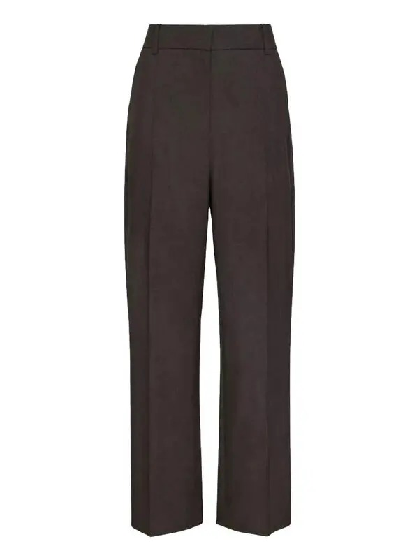 LEE MATHEWS Myles High-waisted Wide-leg Trousers - Brown