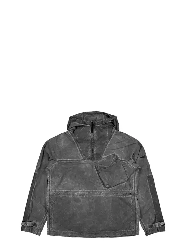 Stone Island Uneven Pigment-dyed Nylon Smerigliato And Nylon Canvas Hoodie - Black