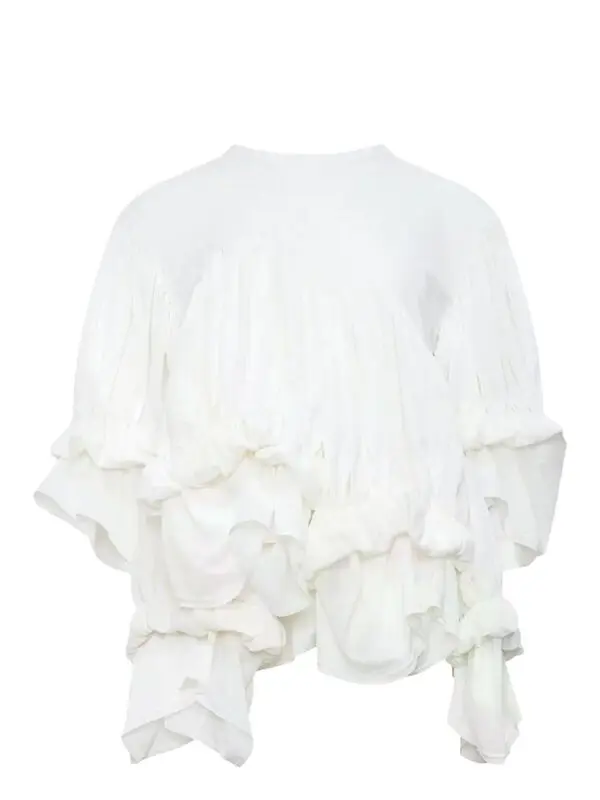 Comme Des Garçons Ruffled Layered Top - White