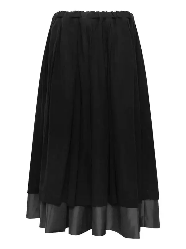 Comme Des Garçons Pleated Drawstring Midi Skirt - Black