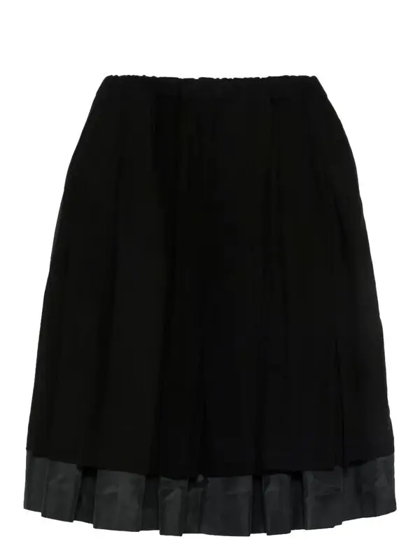 Comme Des Garçons Pleated Drawstring Midi Skirt - Black