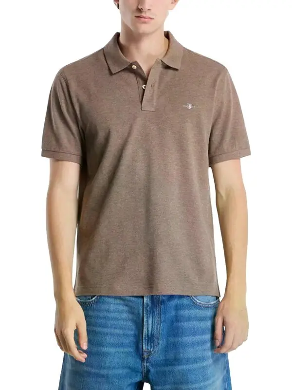 Gant Logo-embroidered Polo Shirt - Brown