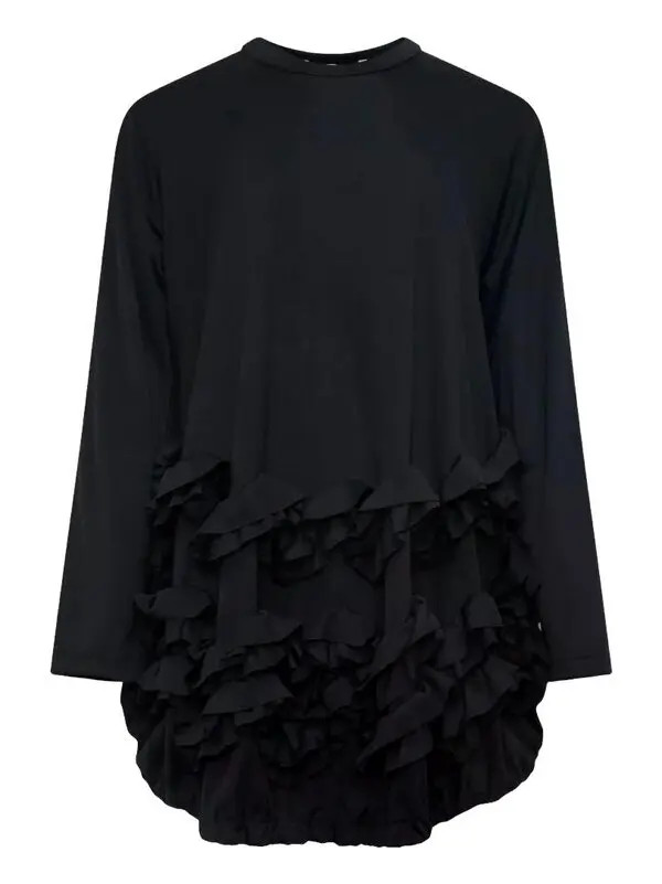 Comme Des Garçons Draped Ruffled Top - Black